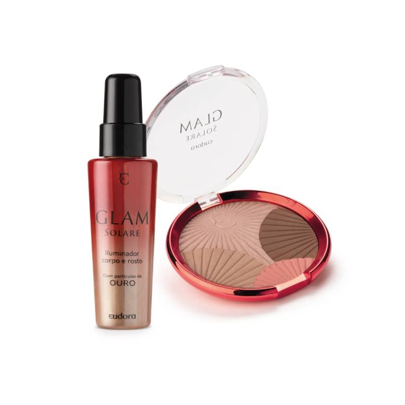 Combo Glam Solare: Bronzer 4 em 1 + Iluminador Líquido 50ml | Shopee Brasil
