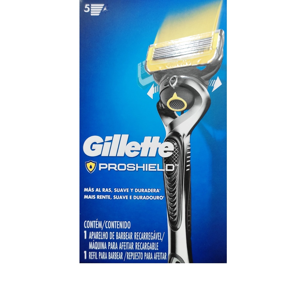 Aparelho de Barbear Recarregável Gillette Proshield 5 Lâminas | Shopee ...