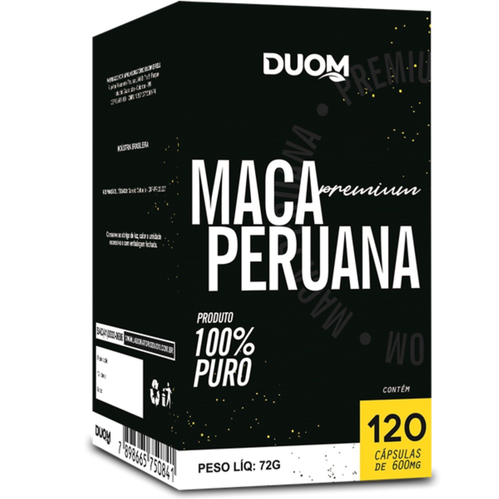 Maca Peruana 100% Pura - 120 Cápsulas 600mg - Duom | Shopee Brasil