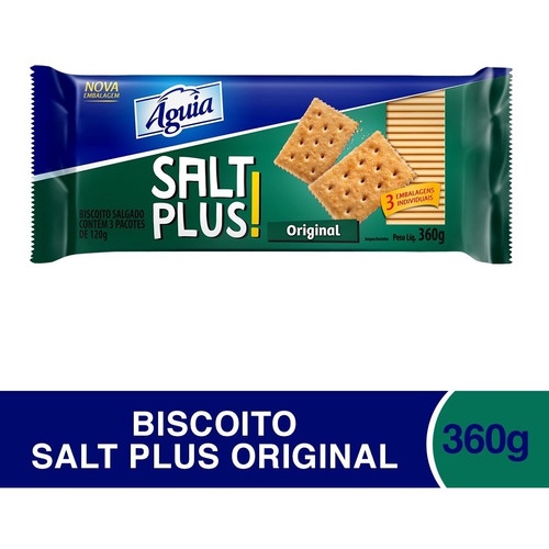 BISCOITO SALT PLUS 360g- integral ou original | Shopee Brasil
