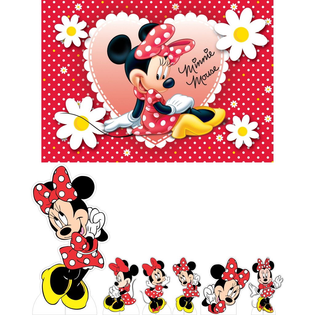 Mini Kit Display + Painel Festa Infantil Minnie Vermelha DK | Shopee Brasil