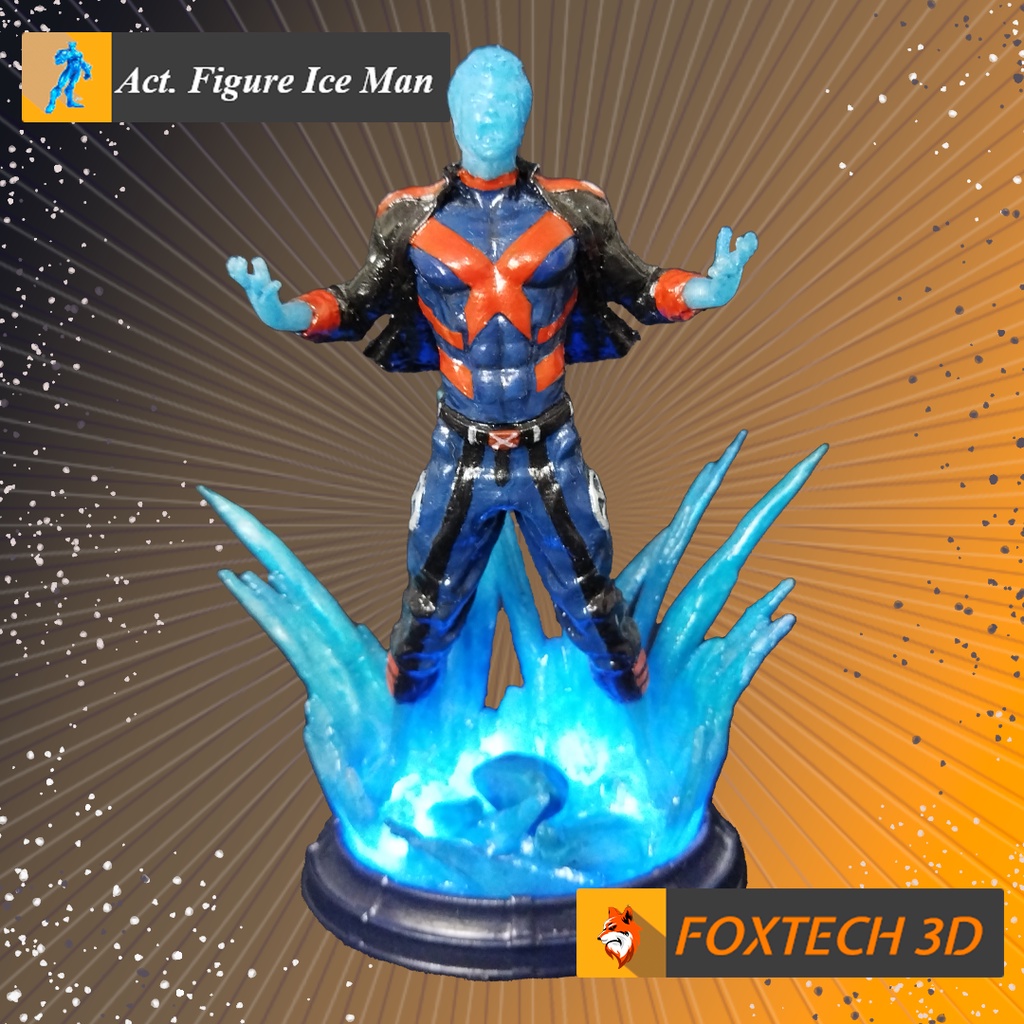 Action Figure ICE MAN Com LED's/Action Figure Ice Man X-Men/Homem de ...