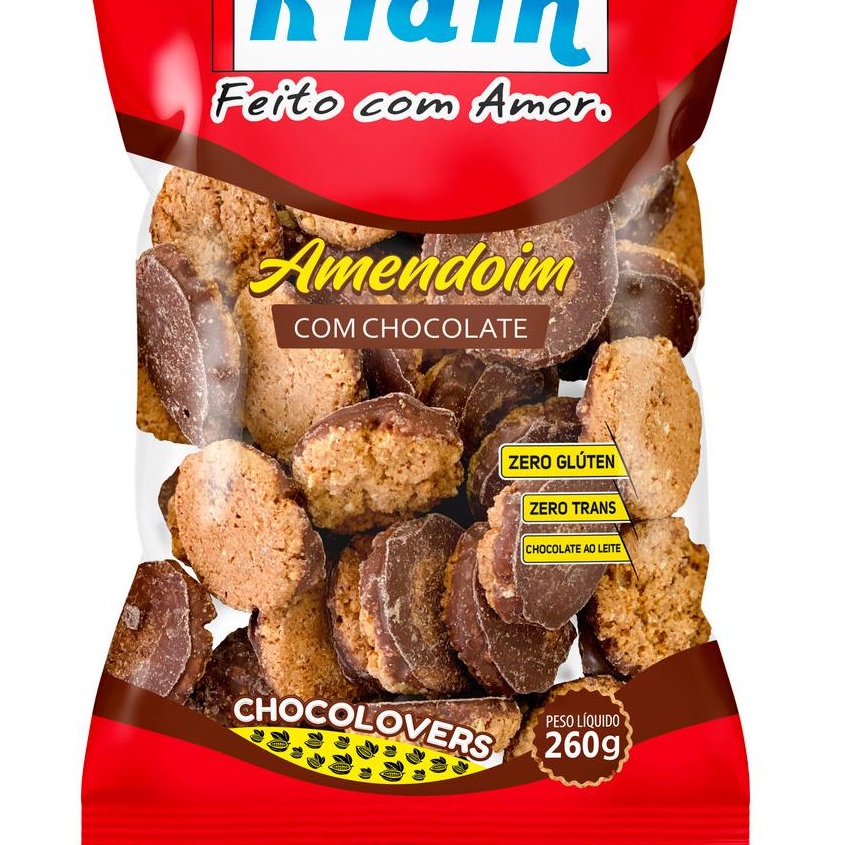 Chocolate Biscoito de Amendoim com Chocolate Klain Bolacha 250g 2 ...