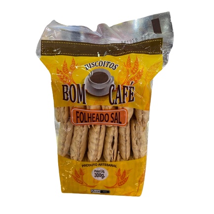 Biscoito 7 Capas Folheado Bom Café Salgado 300g | Shopee Brasil