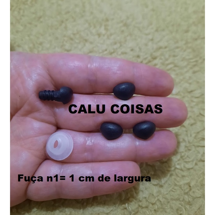 50 fuça focinho n1=1 cm de largura em PRETO Amigurumi! Veja detalhes ...