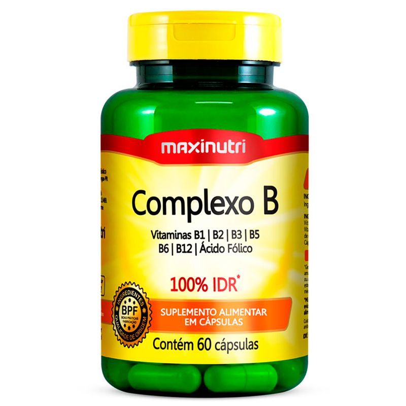 Complexo B 60 Caps Maxinutri Vitamina B2 B3 B5 B6 B12 Shopee Brasil