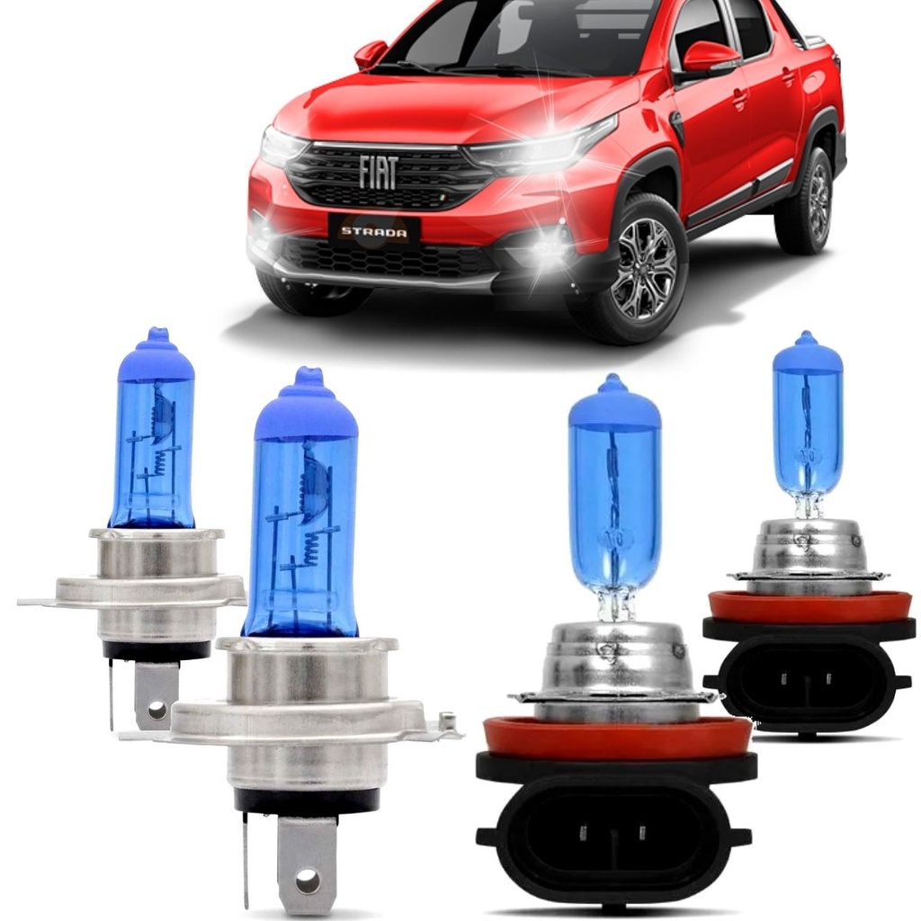 Kit Lampadas Nova Strada 2020 2021 2022 2023 Super Branca Farol H4 ...