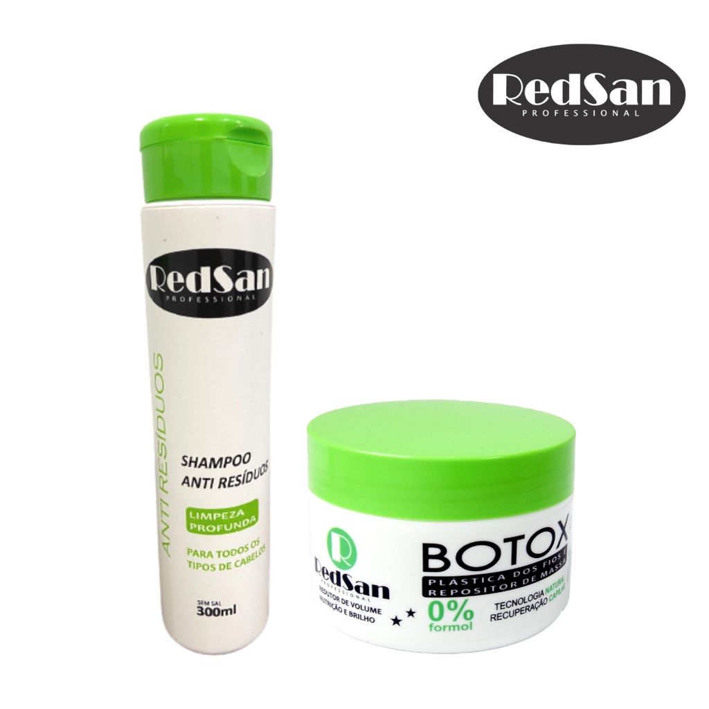 BTX sem formol 300g + Shampoo Anti Residuos 300ml - RedSan Professional ...