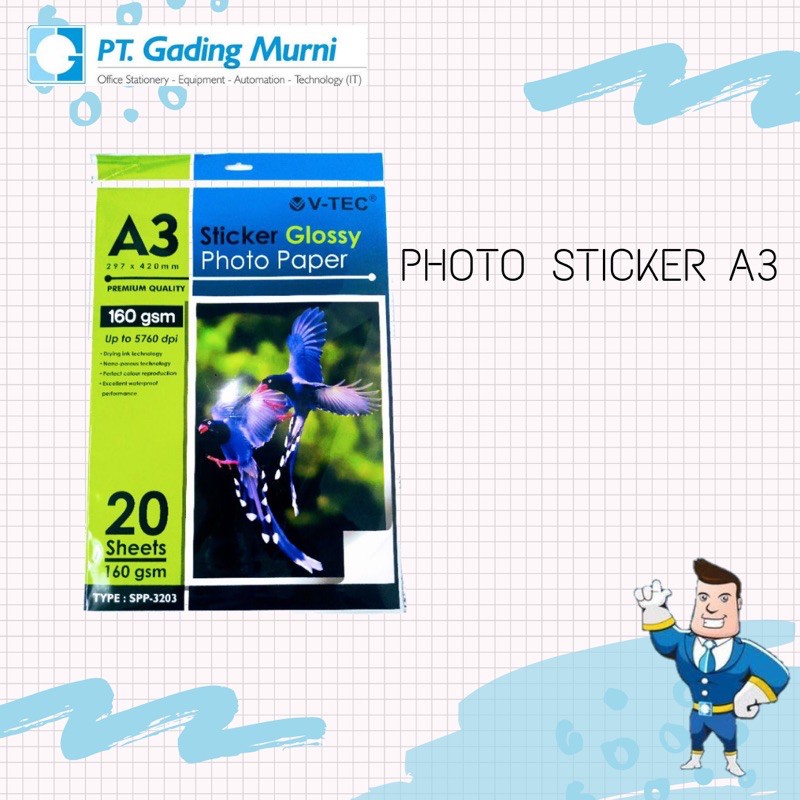 Papel Fotográfico Brilhante VTEC A3 160 GSM | Shopee Brasil