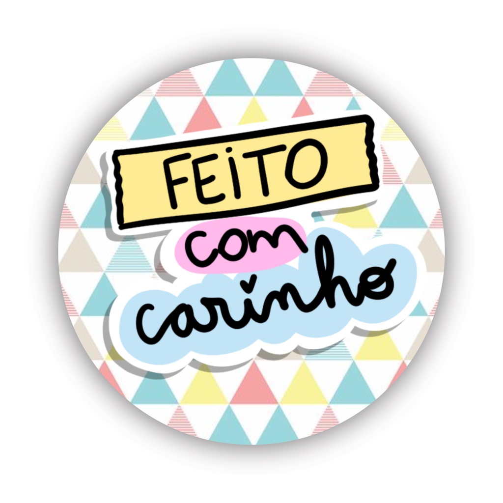 50 Etiquetas Feito com Carinho adesiva Tag Redondas - cortadas 4x4 ...