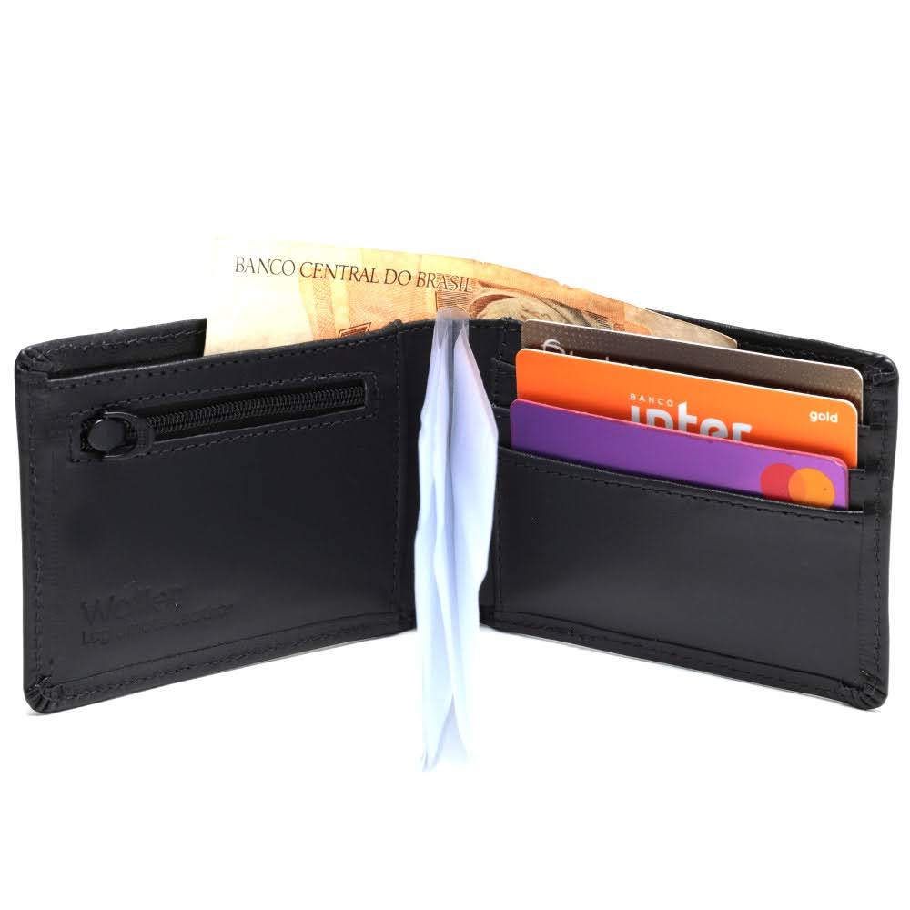 Carteira Masculina Confeccionada em Couro Legitimo Porta Notas Porta ...