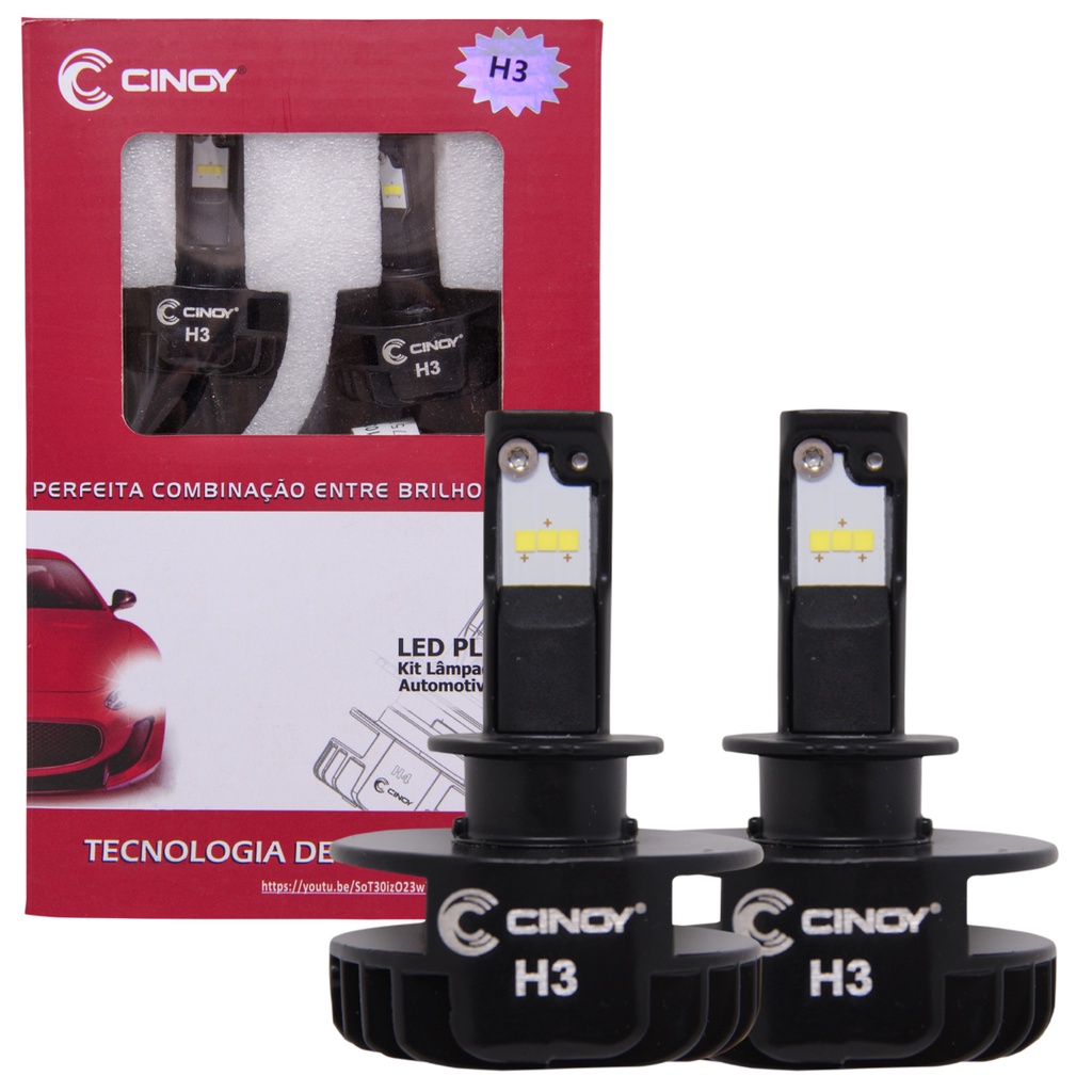 Kit Lampadas Super Led Plus H3 6500K 12V 24V 6000 Lumens 16W | Shopee ...