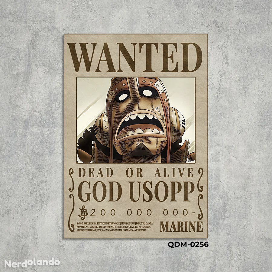 Cartaz De Procurado Usopp De Uma Peca