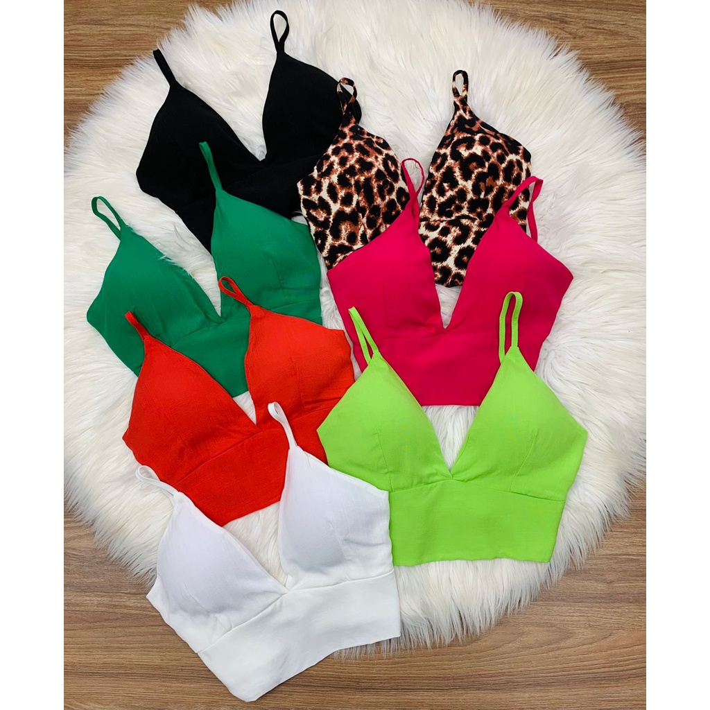 Cropped Basic Viscolinho | Shopee Brasil