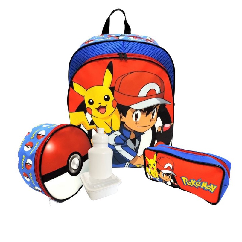 Kit Mochila Infantil Escolar Pokemon Costas Pikachu Tam G F5 | Shopee ...