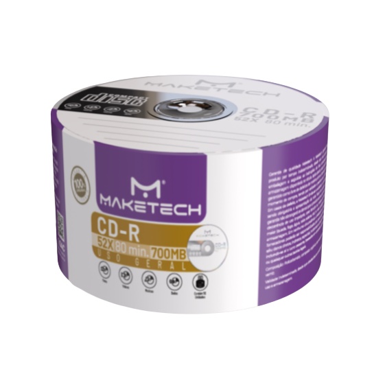 CD-R Maketech 700MB logo - 50 unidades | Shopee Brasil