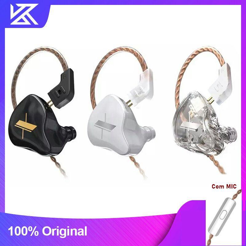 Fone de Ouvido KZ EDX com ou sem Microfone Original - Fone Edx KZ In-Ear Retorno de Palco ...