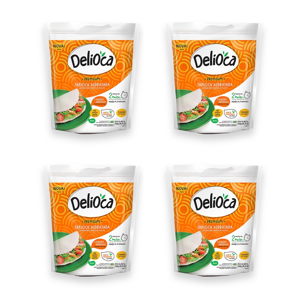 Kit 4 Tapioca Delioca Premium 560 g | Shopee Brasil