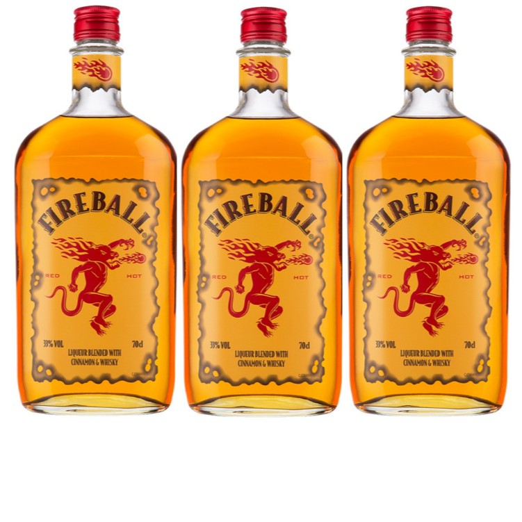 Kit Whisky Fireball com Licor de Canela 750ml 3 unidades | Shopee Brasil
