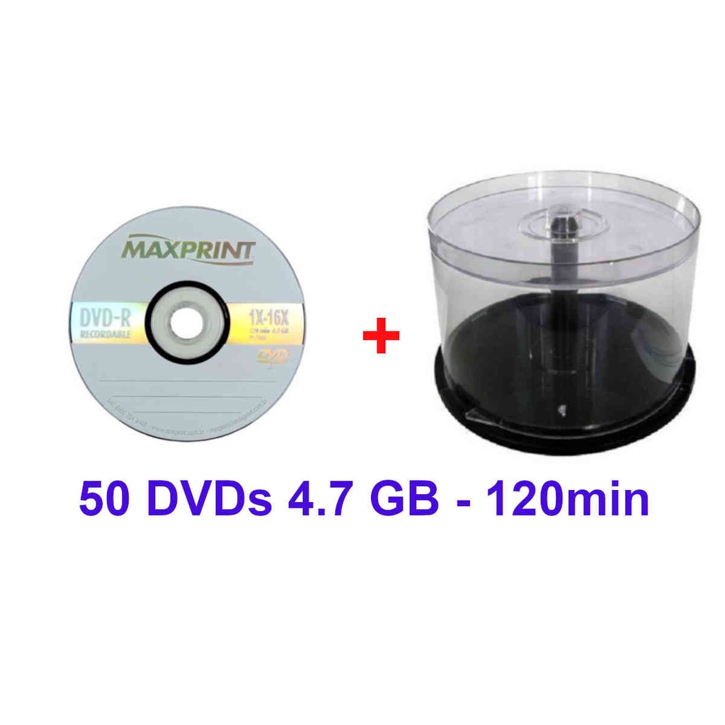 DVD virgem DVD-R 4.7 GB 120min 16X - Tubo com 50 DVDs | Shopee Brasil