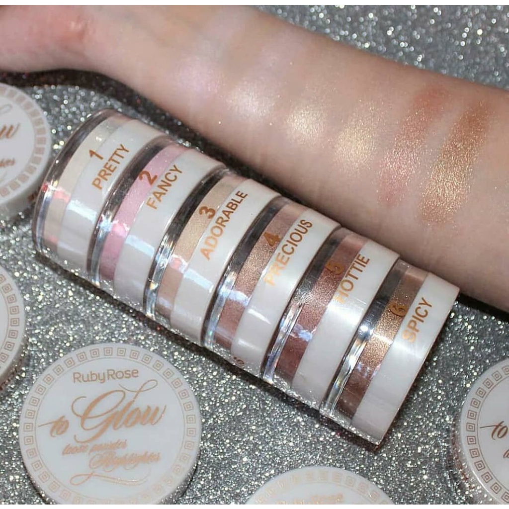 pó iluminador loose powder highlighter to glow ruby rose 6 cores ...