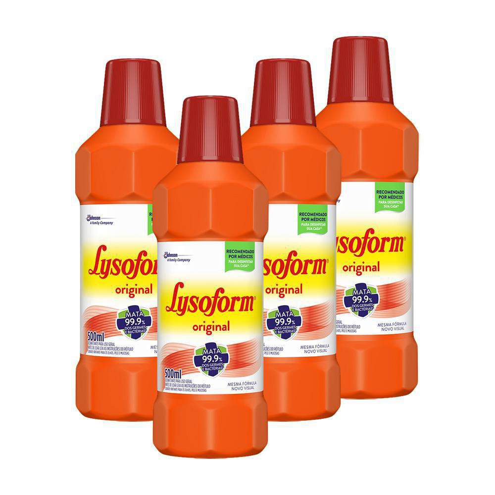 Kit Com 4 Lysoform Desinfetante 1 Litro Cada Galão | Shopee Brasil