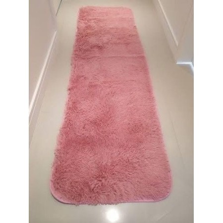 Tapete 2m por 50cm passadeira Rosa claro bebê antialérgico ...