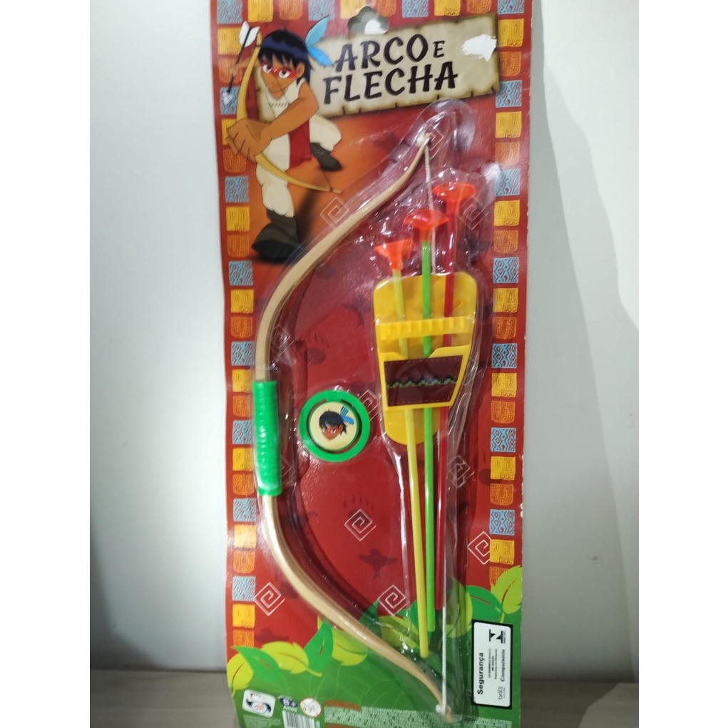 Arco e Flexa Indio Infantil Kit Arco com 3 Flechas + Moeda Indigena ...