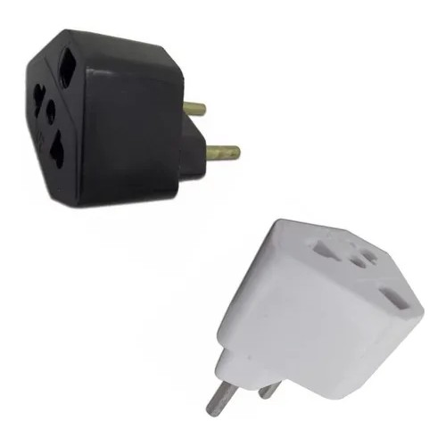 Jogo 2 Plugs Adaptador Tomada - 1 Preto + 1 Branco Universal 20 Amp ...