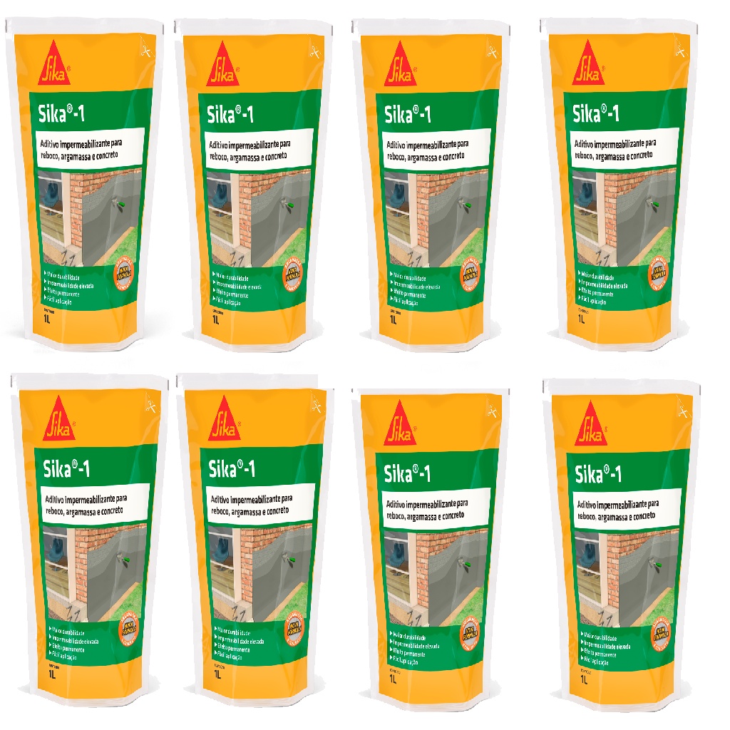 Sika-1 Aditivo 1lt Impermeabilizante Kit Com 8 Unidades | Shopee Brasil