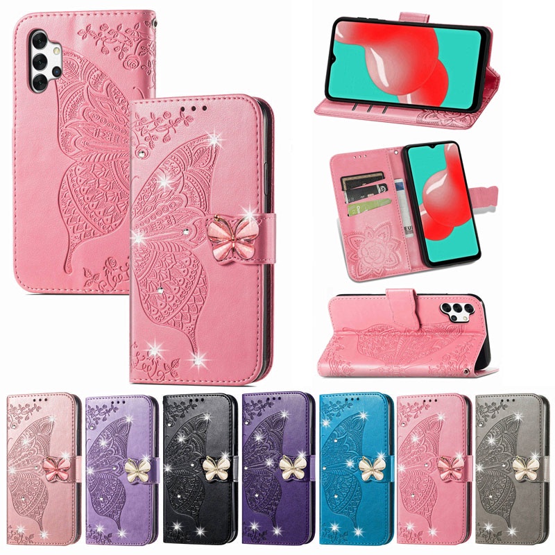 Capa Carteira Samsung Galaxy A16 A06 A26 A56 A36 A55 A35 A25 5G Glitter Bling Diamante Porta ...
