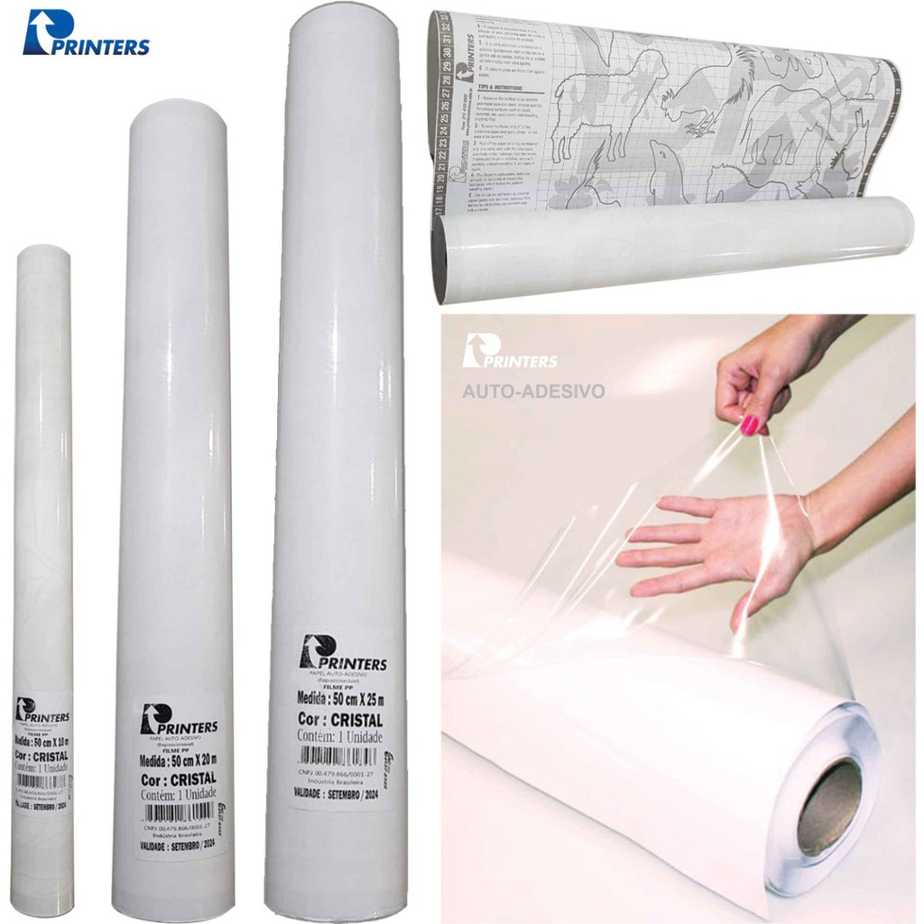 10 Metros Papel Filme Autoadesivo Transparente Cristal Largura 50 ...