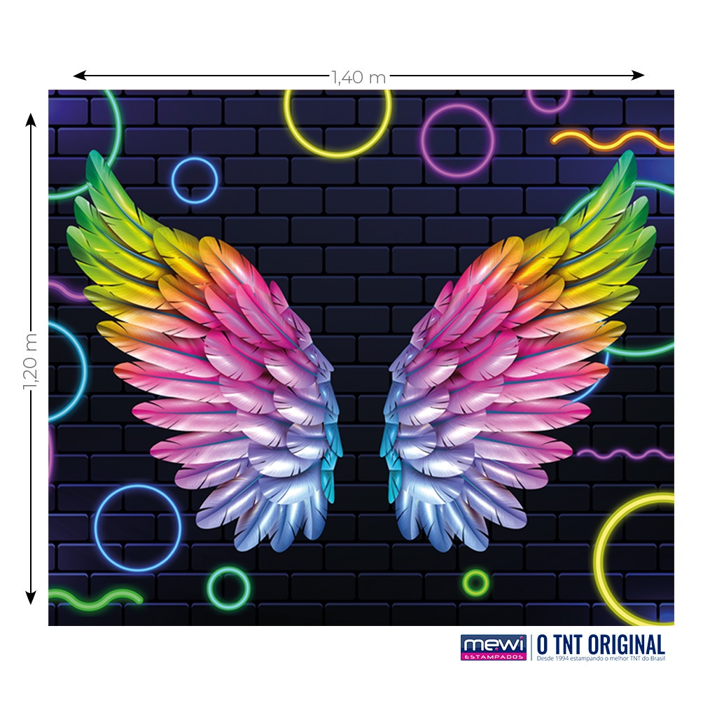 Painel Gigante ASAS DE ANJO ASAS PARA TIRAR FOTOS Cores Vibrantes 1,20m ...