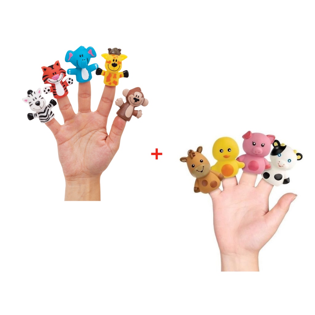 BRINQUEDO DEDOCHES FANTOCHES DE DEDO - KIT COM 09 ANIMAIS BUBA | Shopee ...