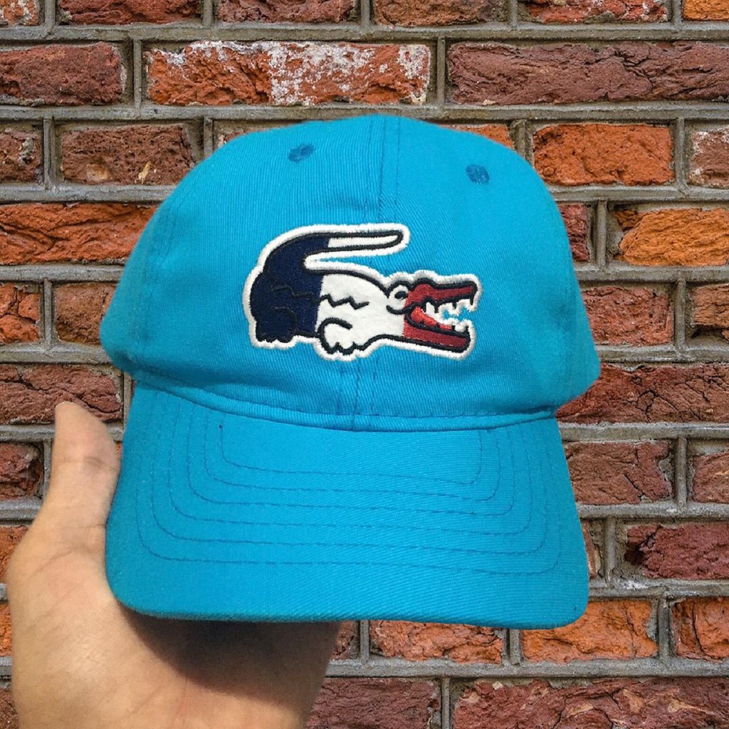 Boné Lacoste Big Croc França Azul Claro | Shopee Brasil
