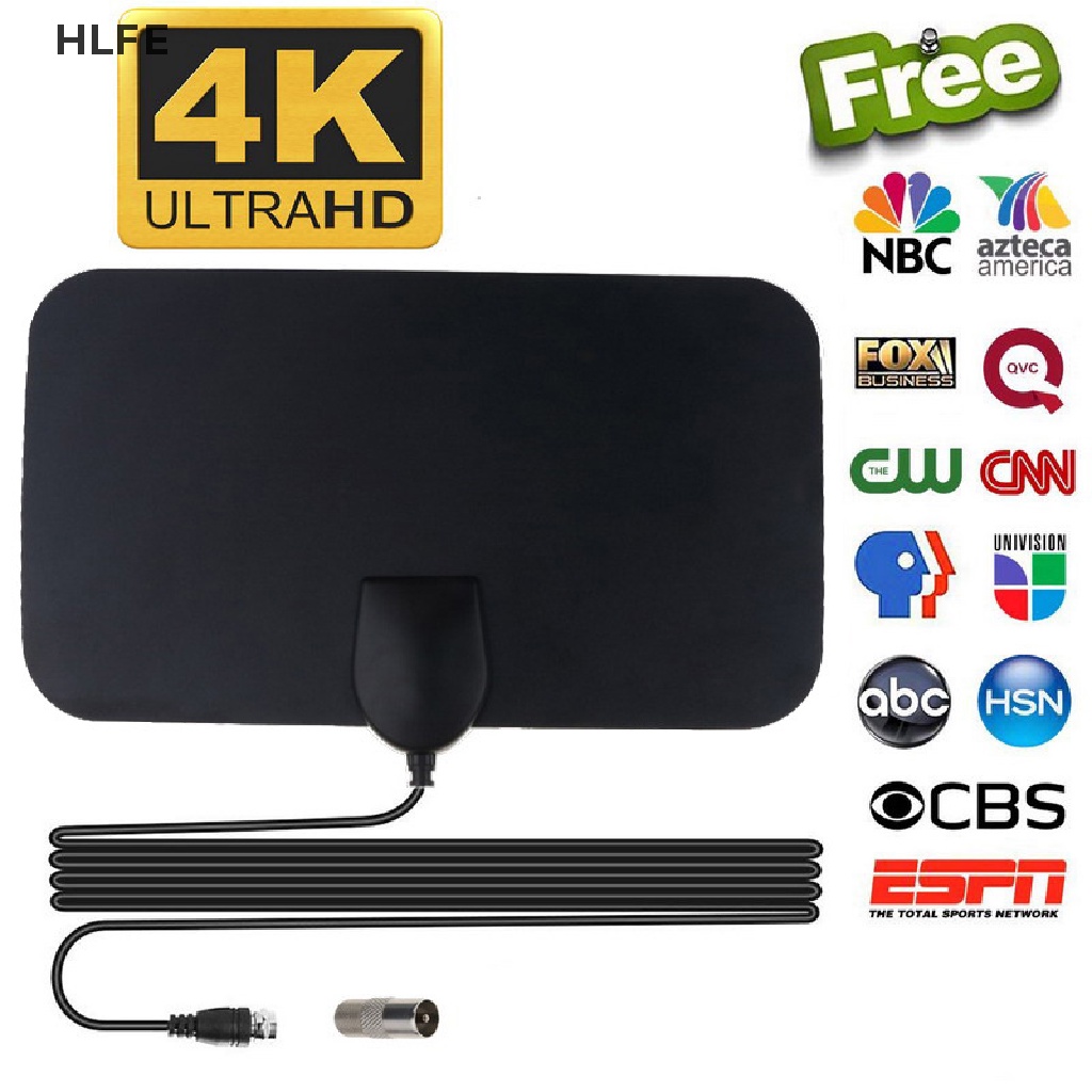 HL Antena De TV Interna Plana 4K Aérea Digital HDTV 50 Milhas Alcance ...