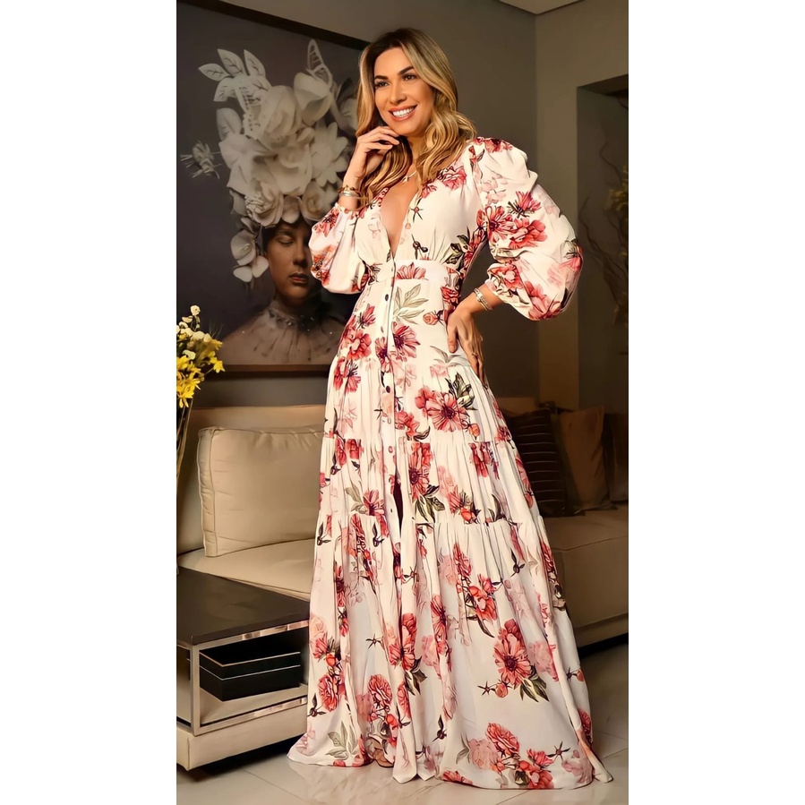 Vestido Floral Anne | Shopee Brasil