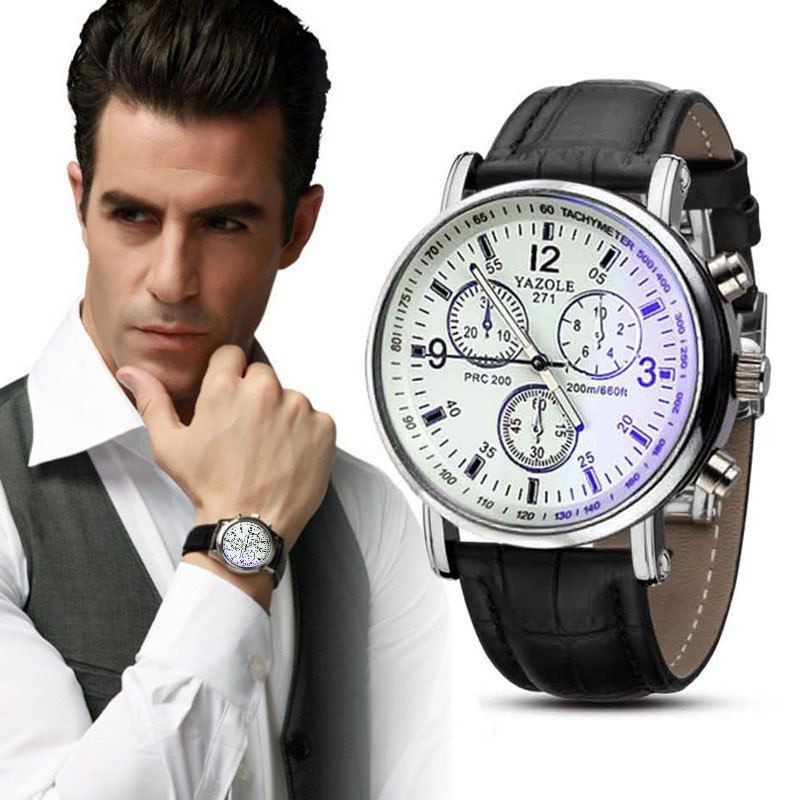 Relogio Masculino Yazole 271 Pulseira De Couro Quartzo | Shopee Brasil
