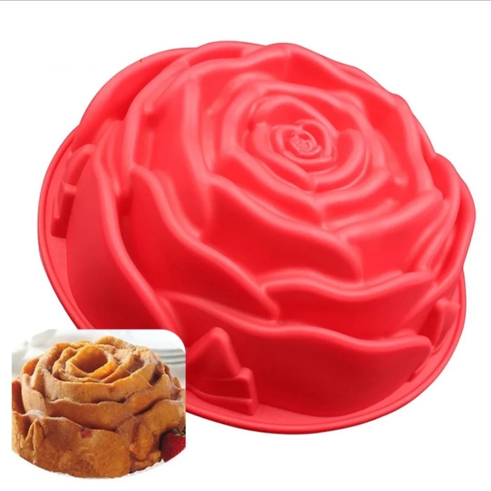 Forma De Silicone Grande Flor Rosa Forma De Bolo | Shopee Brasil