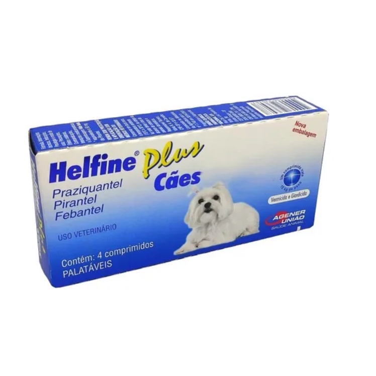 Vermífugo HELFINE PLUS CAES C/ 4 comprimidos Original Envio Imediato ...