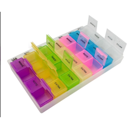 Porta Comprimido Med-18 Caixa P/Remédio Semanal Comprimidos 4x Dia ...