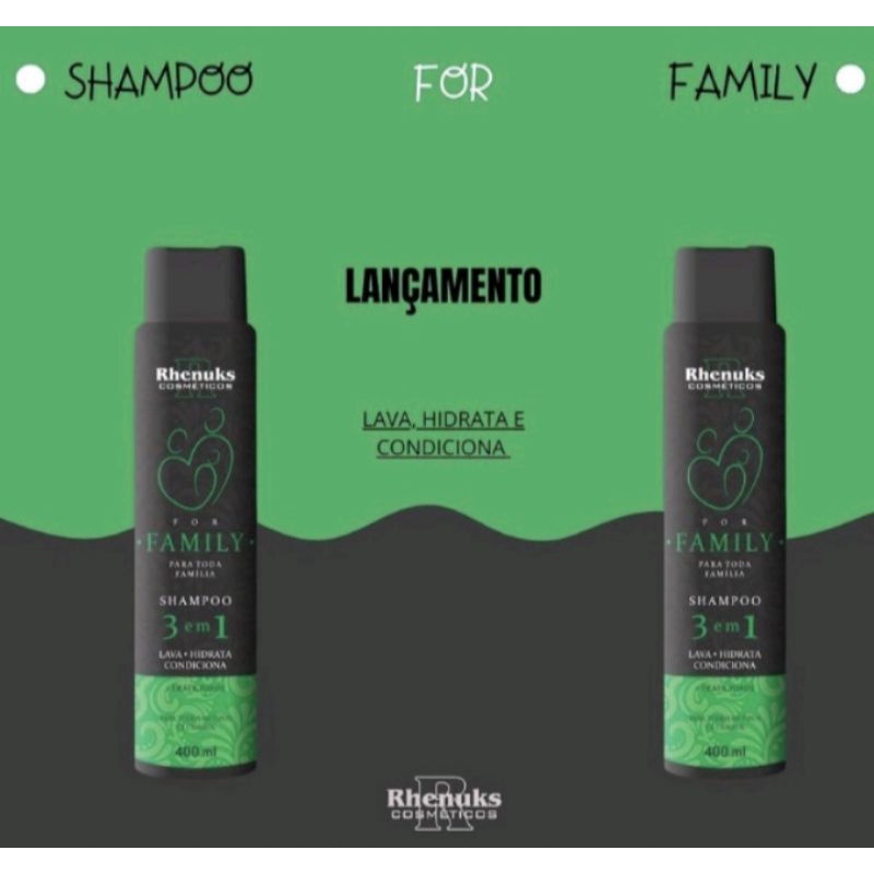 Shampoo For Family 3 em 1 Rhenuks 400 ML | Shopee Brasil