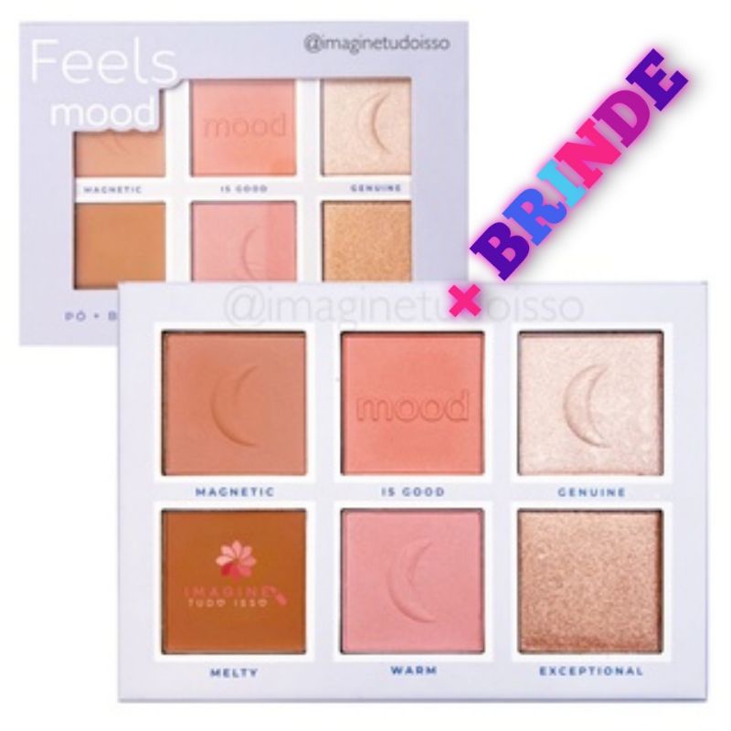 Paleta de Pó, Blush e Iluminador Feels Mood Ruby Rose HB-7425 | Shopee Brasil