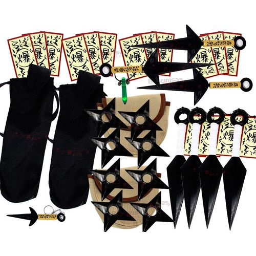 Kit ninja Naruto Kunai Naruto Shuriken Colar Tsunade Verde 2 Portas ...