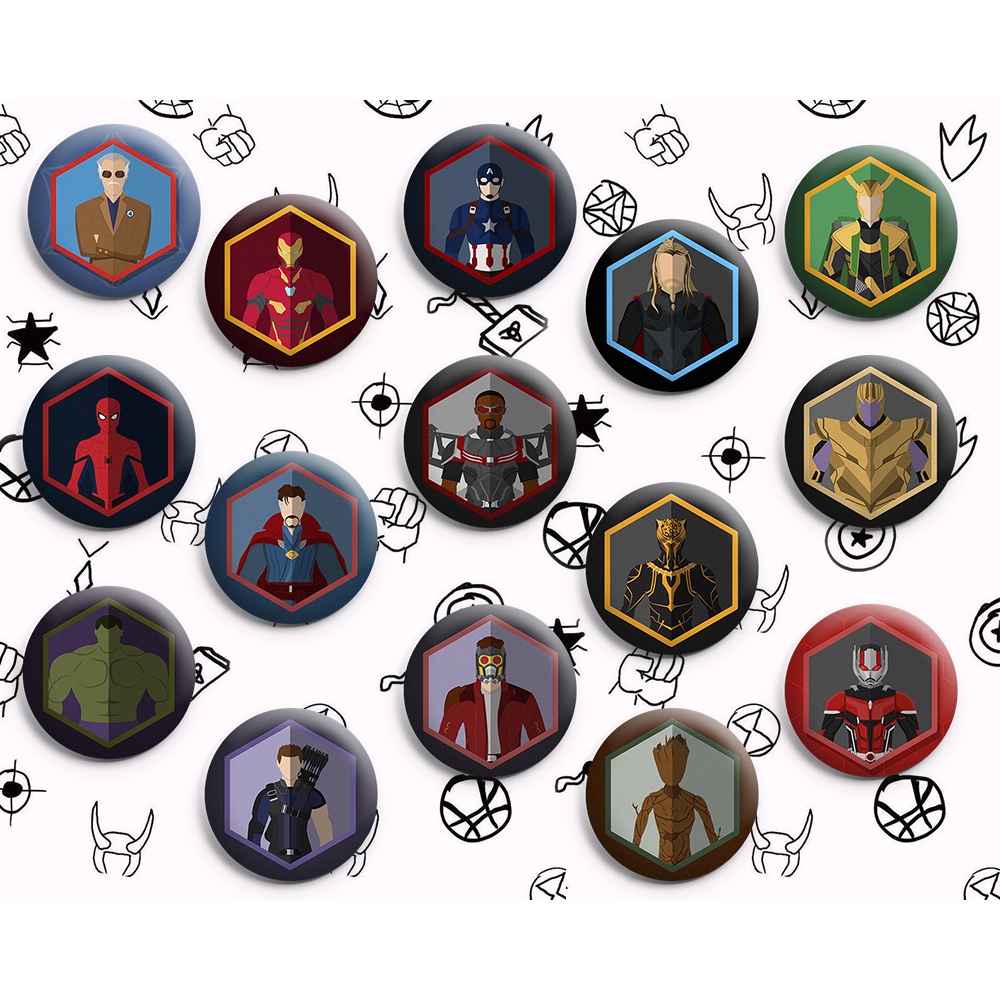 Botton Personagens Marvel Herois - Bottons / Broche (3,5cm & 4,5cm ...