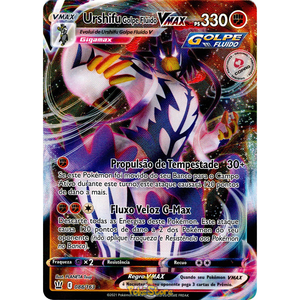 Carta Pokemon Urshifu VMAX Golpe Fluido Português 088/163 Card Original ...