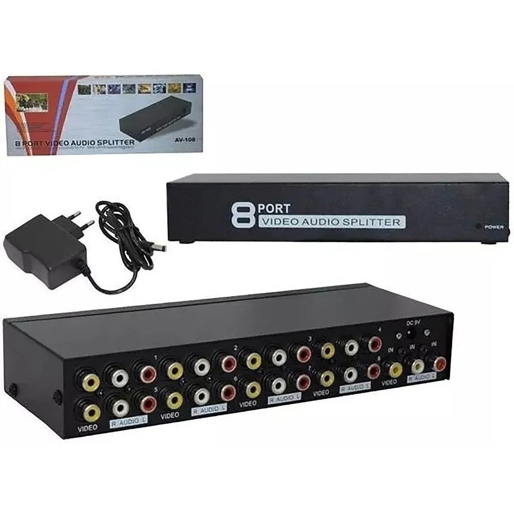 Splitter Rca Audio Video Composto 1x8 Distribuidor | Shopee Brasil