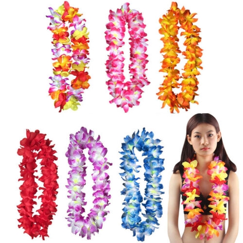 Colar De Leis Havaianas Luau Tropical Flor Grinalda Festa Natal ...