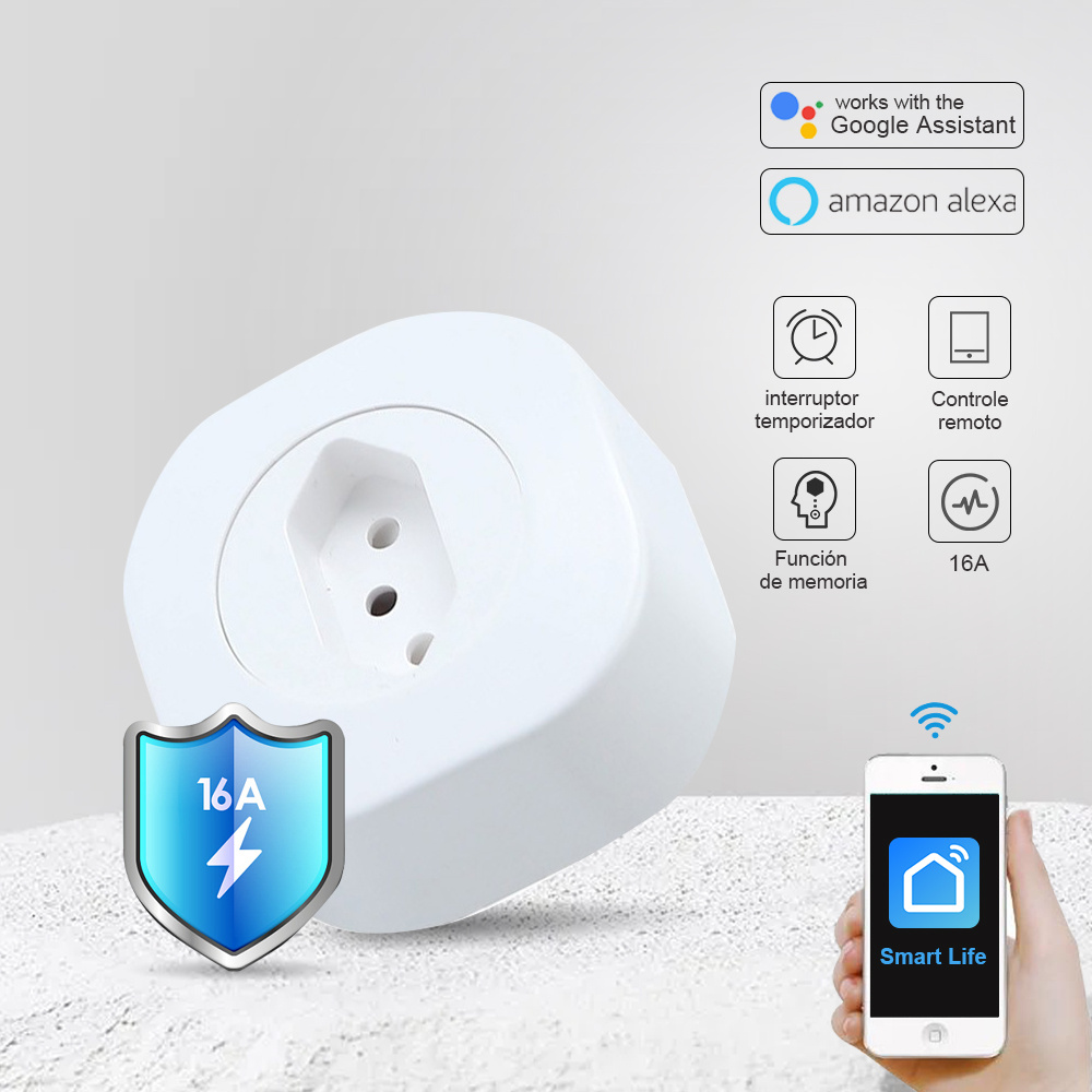 Tomada Inteligente Wifi 16A Smart Plug Automação Residencial Para APP ...