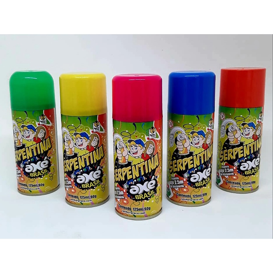 Serpentina Colorida Spray Axé Brasil - 125ml/60g | Shopee Brasil